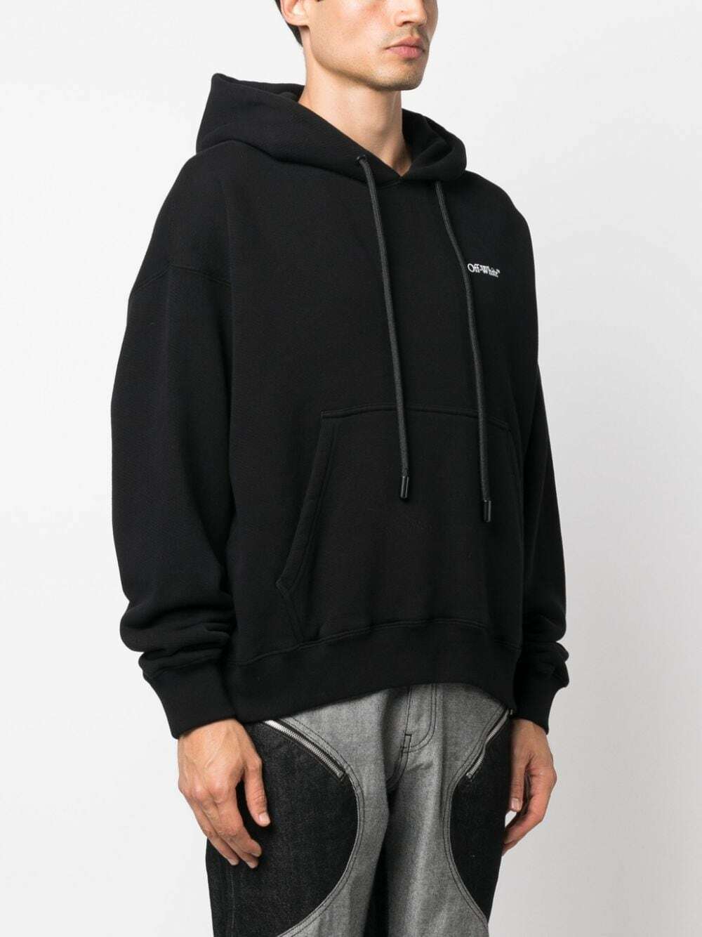 OFF-WHITE - Logo Cotton Hoodie Off-White
