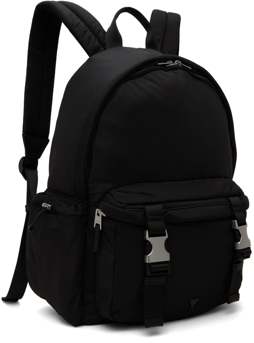 AMI Paris Black Ami De Cœur Backpack AMI