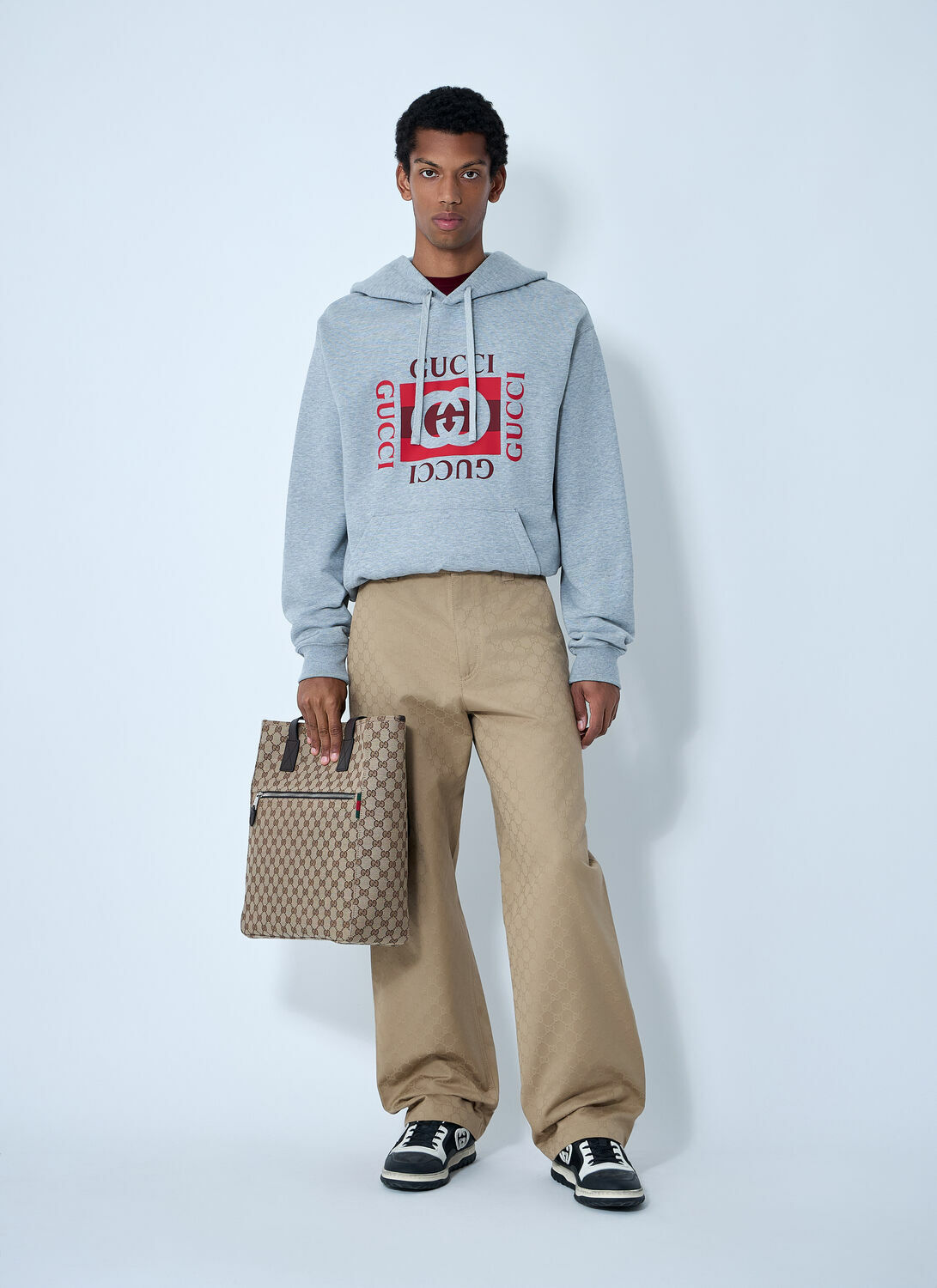 Gucci Logo Motif Hooded Sweatshirt Gucci