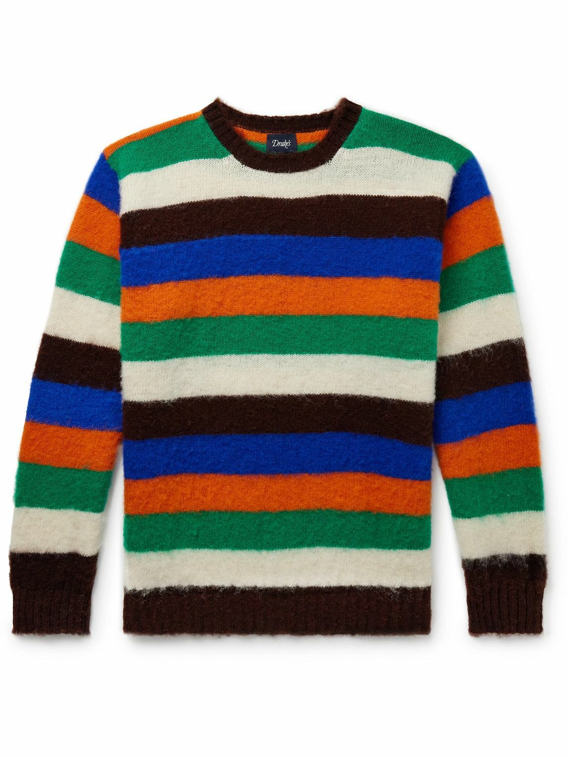 Drake's - Striped Brushed-Wool Sweater - Multi Drake's