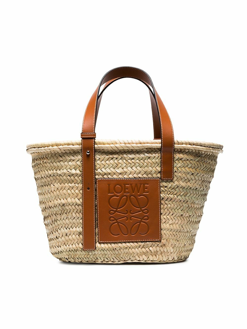 LOEWE - Basket Raffia And Leather Tote Bag Loewe