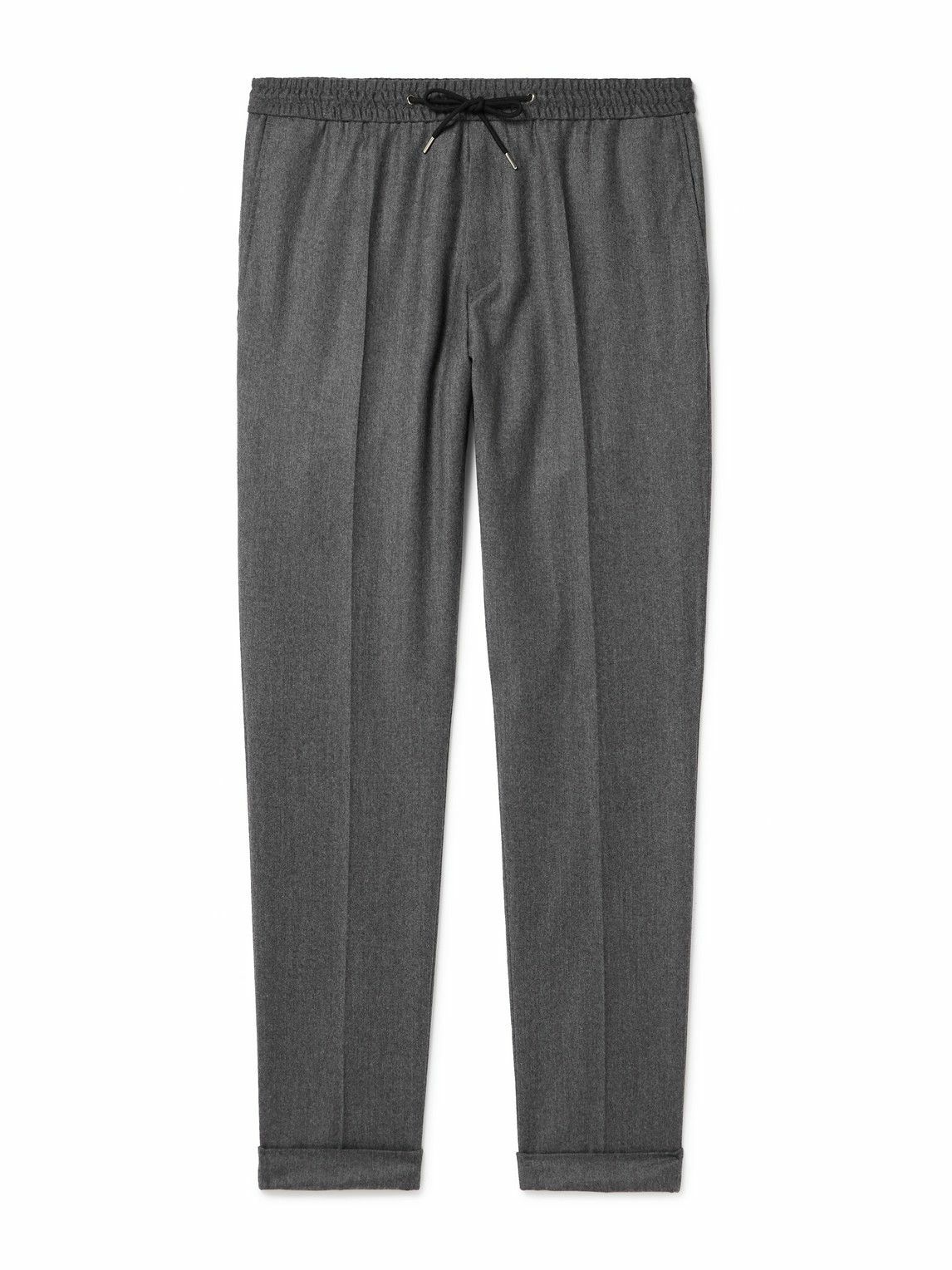 Paul Smith - Straight-Leg Wool and Cashmere-Blend Flannel Drawstring ...