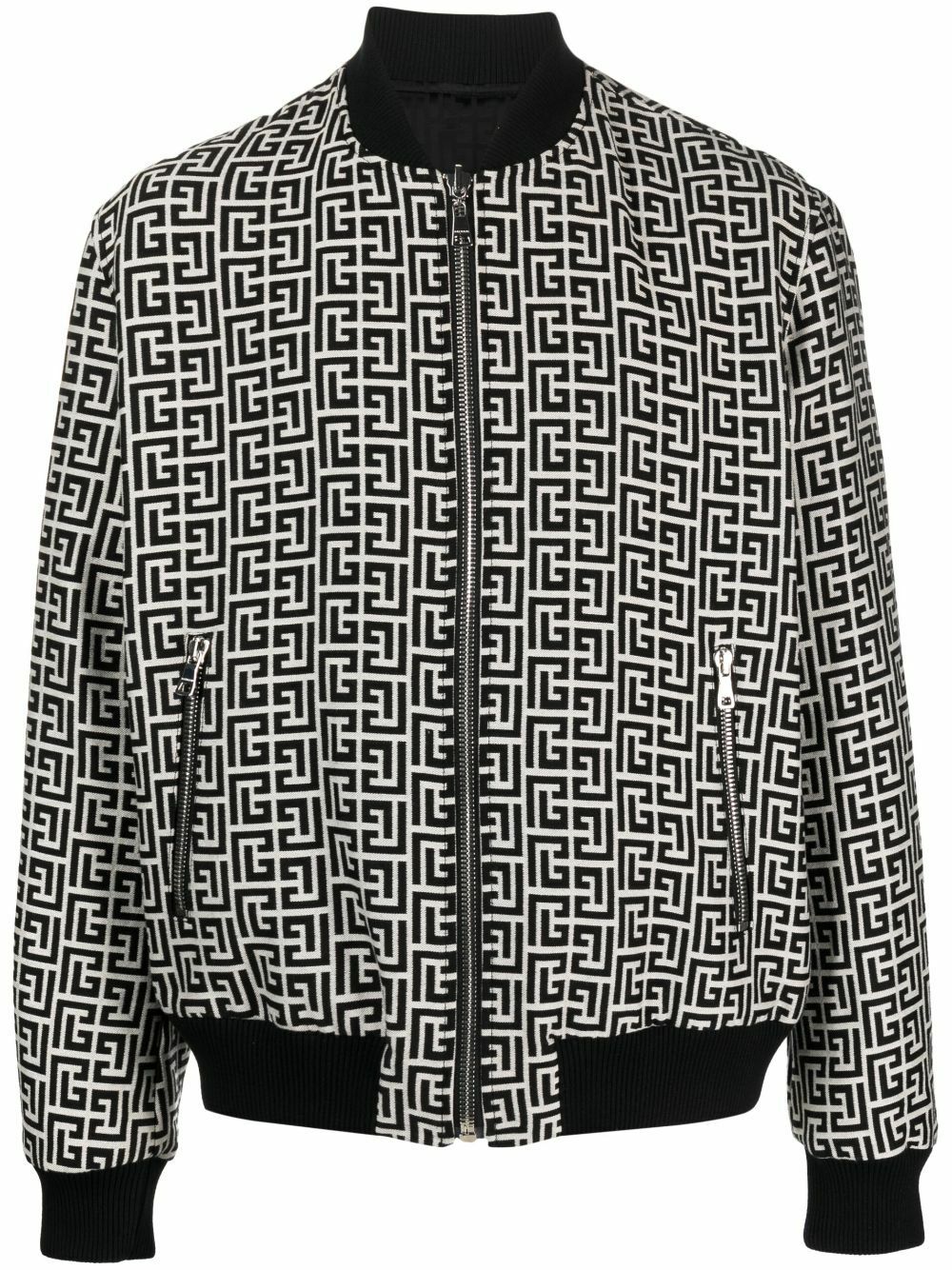 Balmain Black Monogram Reversible Bomber Jacket Balmain