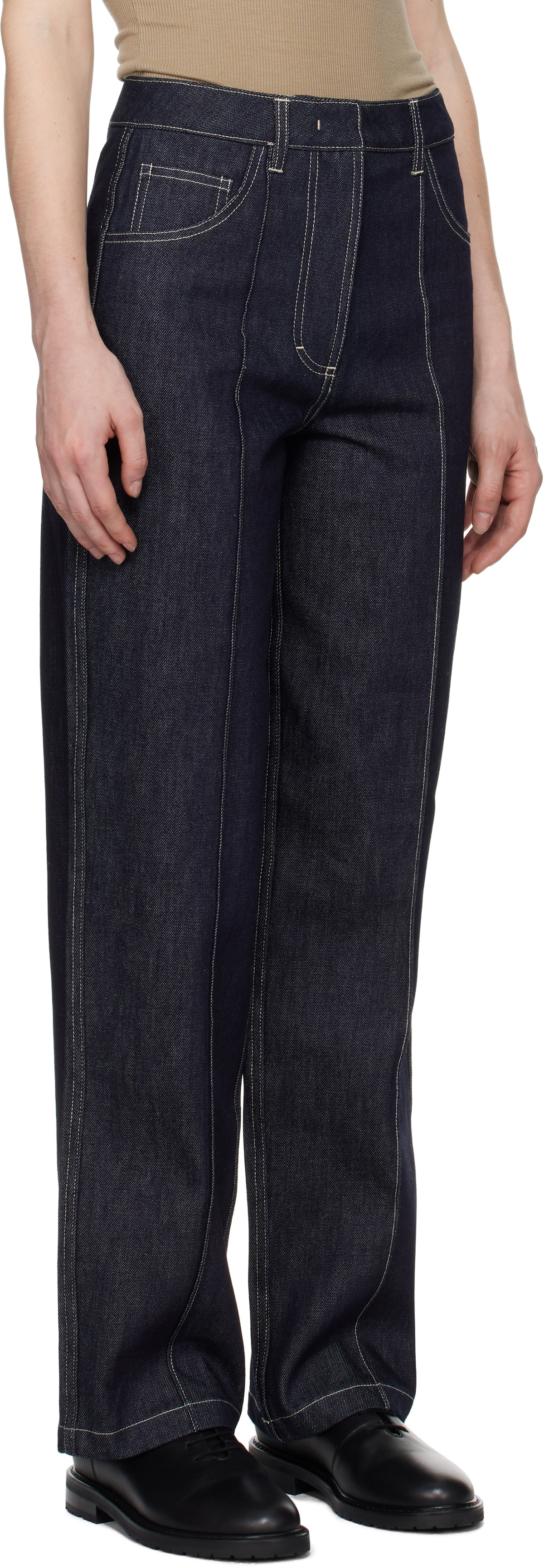 CO Navy Pinched Seam Jeans CO