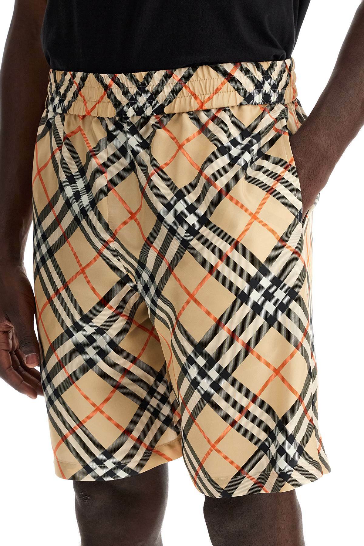 BURBERRY check silk shorts Beige Burberry