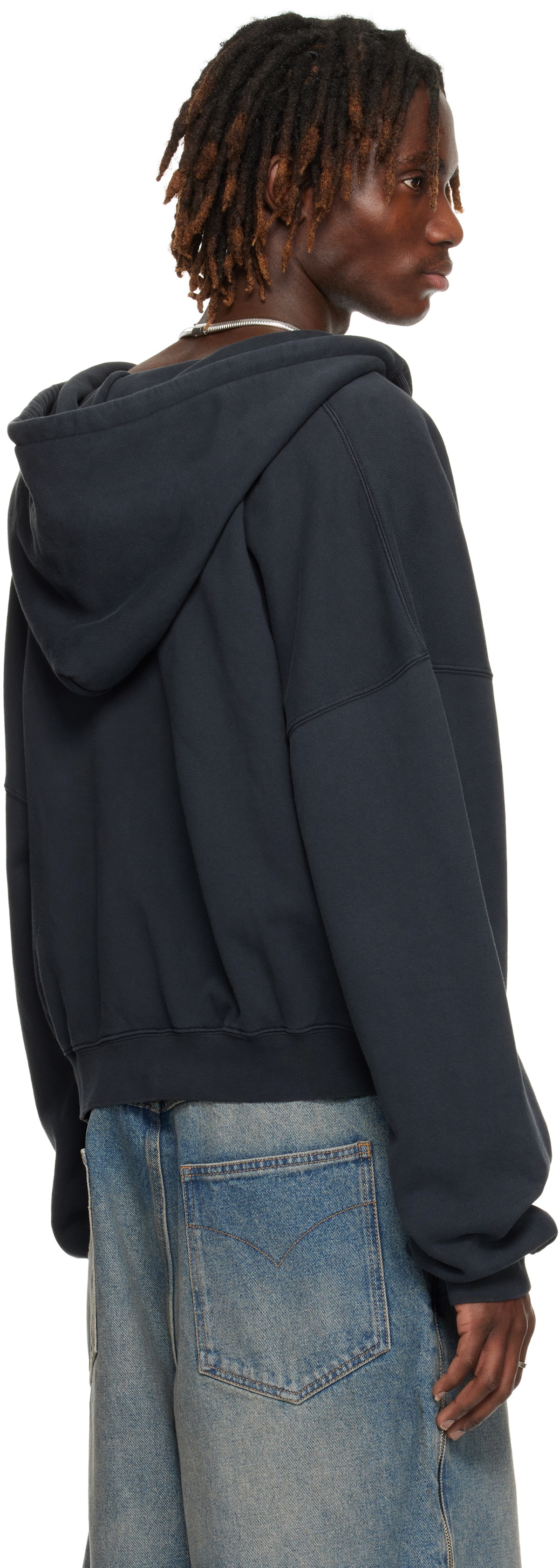 LU'U DAN Black Washed Zip Hoodie LU'U DAN