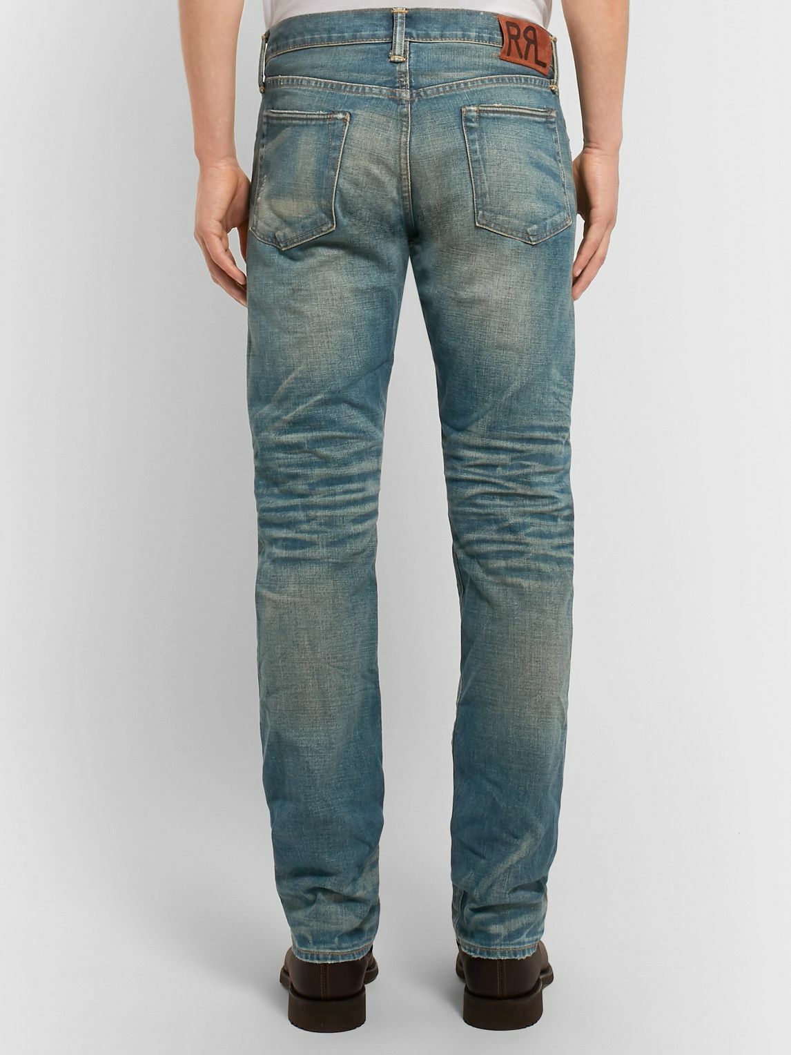 RRL - Ridgway Slim-Fit Distressed Selvedge Denim Jeans - Blue RRL