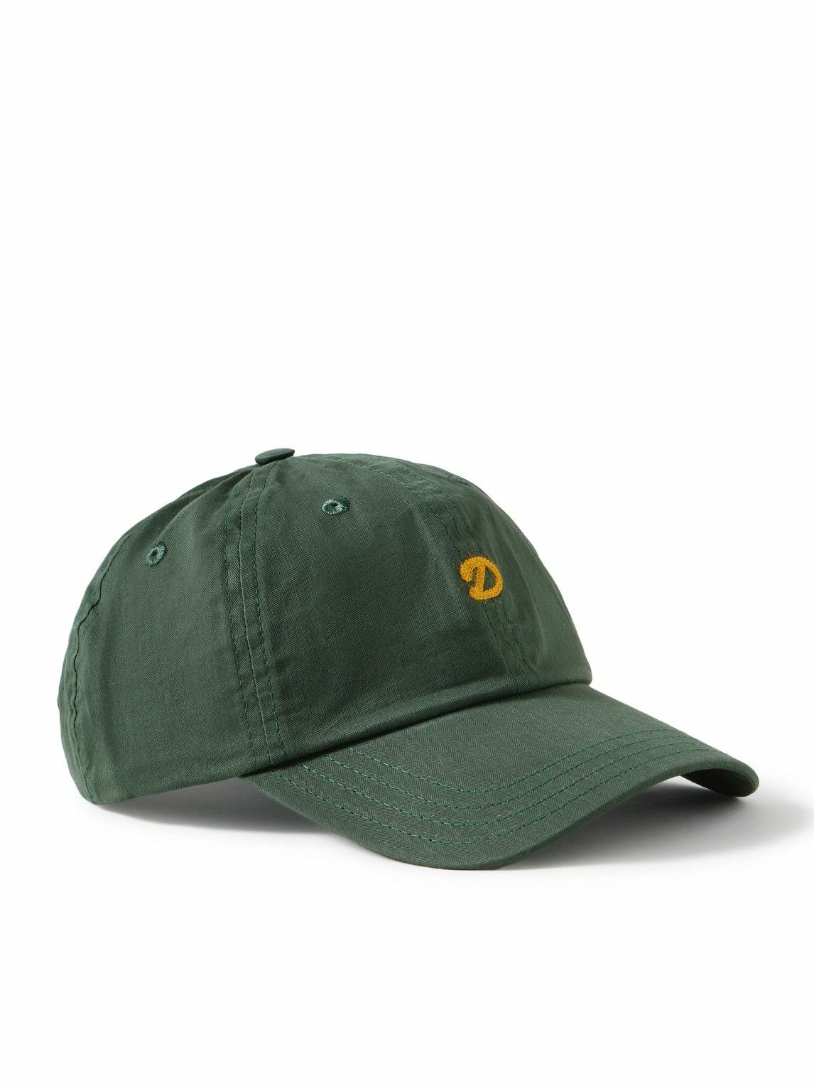 Drake's - Logo-Embroidered Herringbone Waxed-Organic Cotton Baseball ...