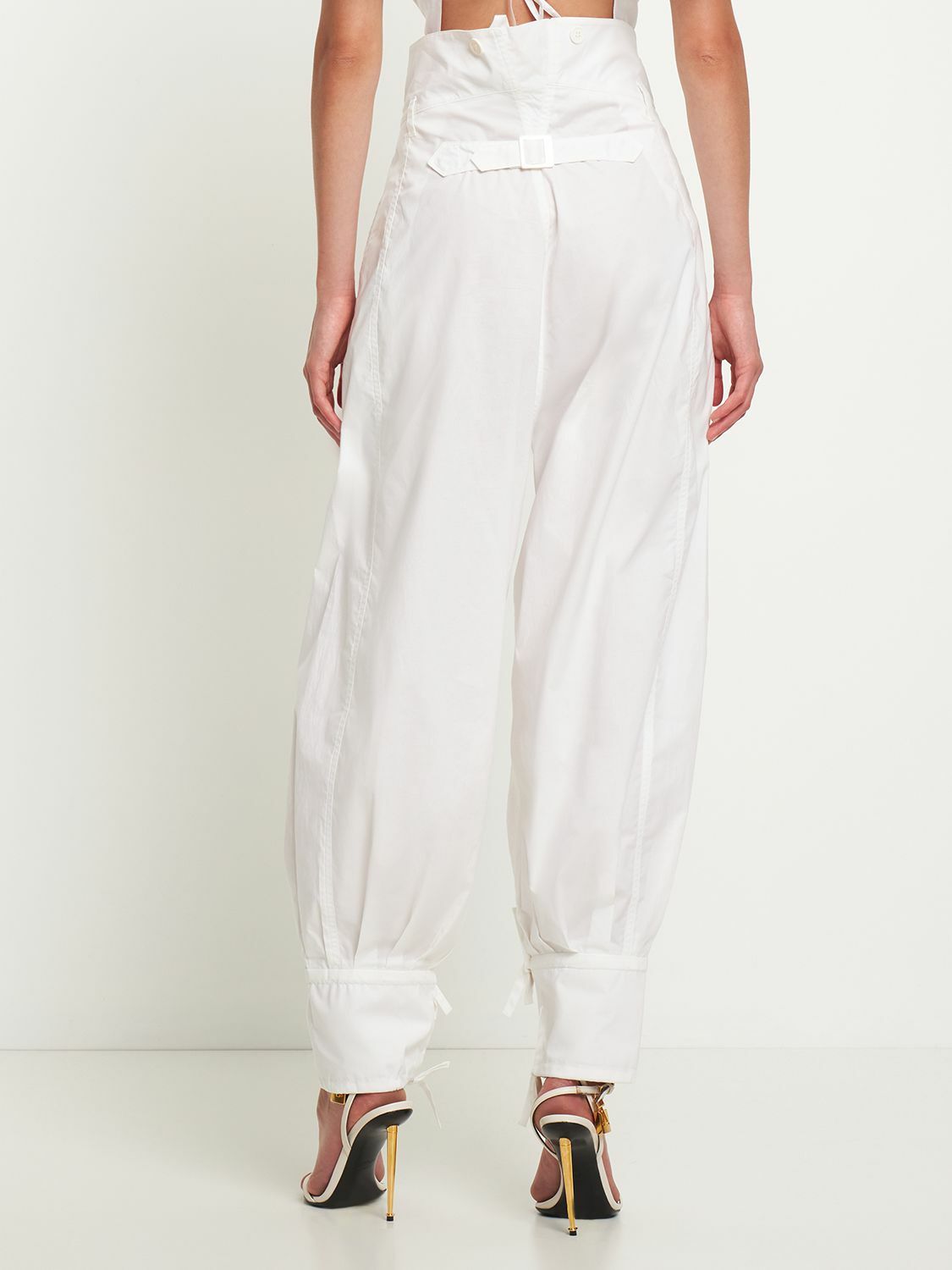 ALEXANDRE VAUTHIER - Poplin High Waist Wide Leg Pants Alexandre Vauthier
