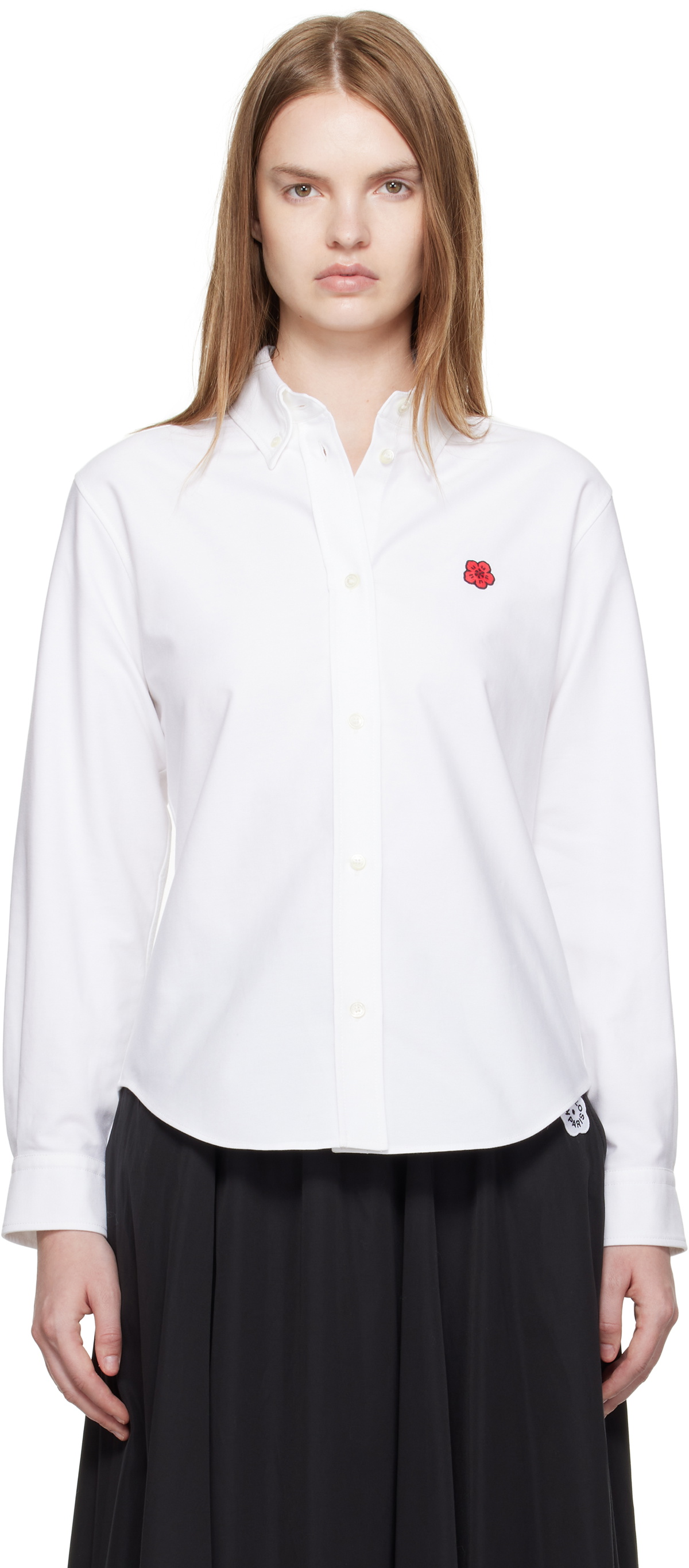 Kenzo White Kenzo Paris 'Boke Flower' Embroidered Fitted Shirt Kenzo