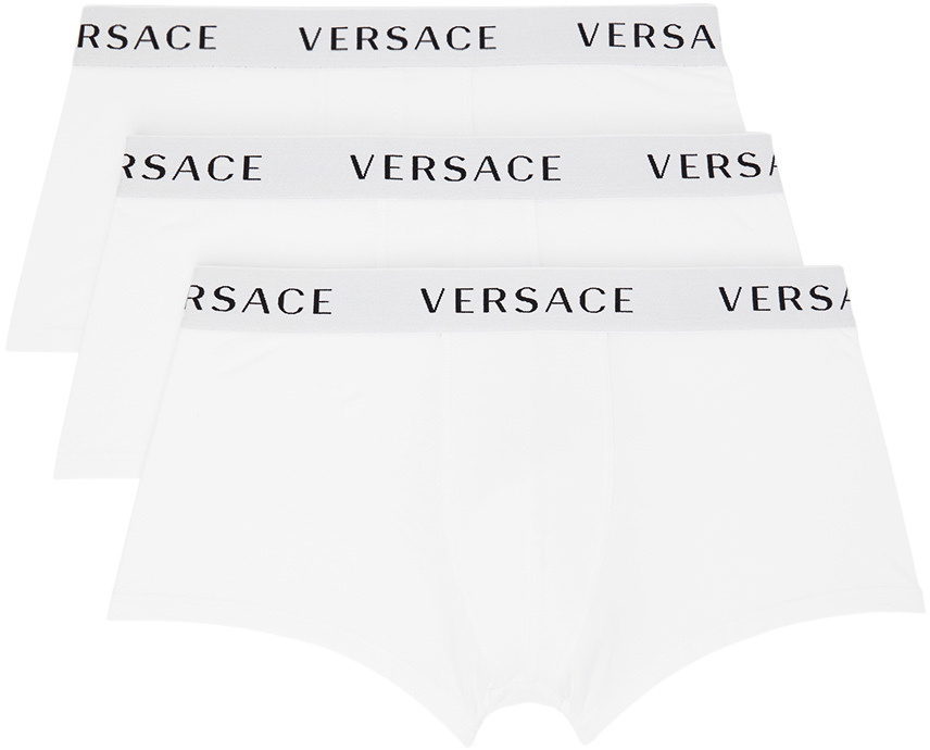 Versace Underwear Three-Pack White Trunk Boxers Versace Underwear