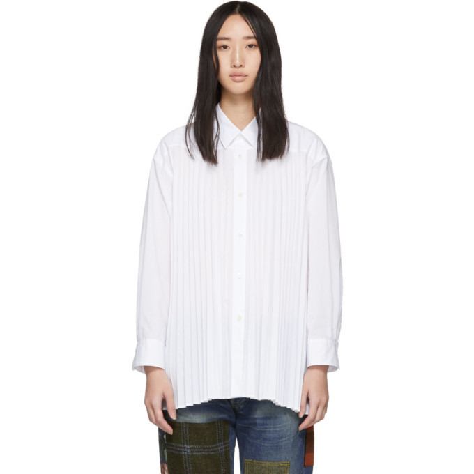 Junya Watanabe White Pleated Panel Shirt Junya Watanabe