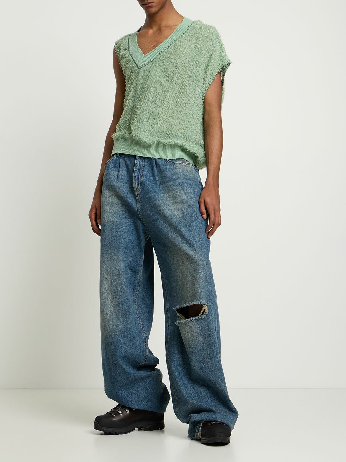 ANDERSSON BELL - V-neck Knit Mesh Vest Andersson Bell