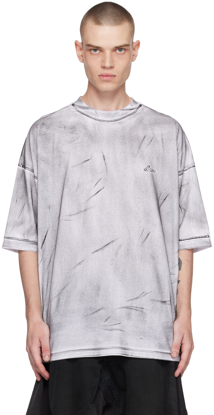 We11done White Washed Print T-Shirt We11done