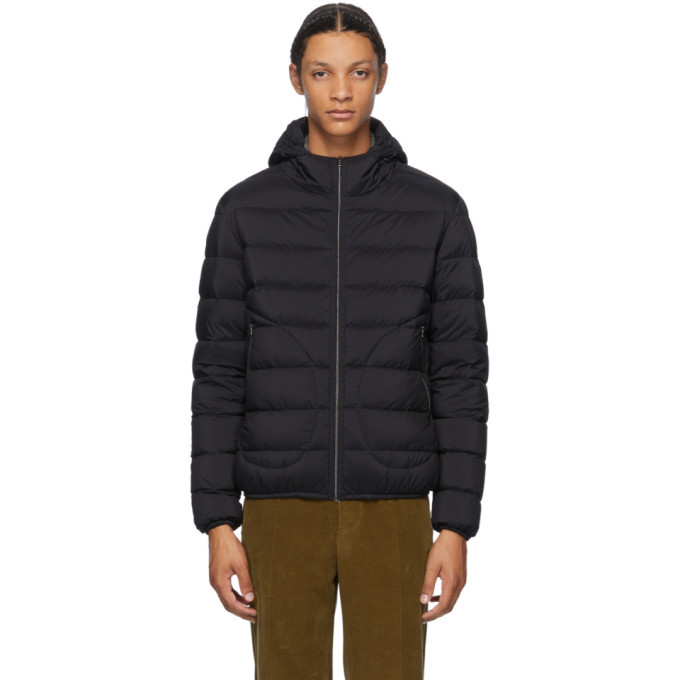 Herno Black Down Hooded Bomber Jacket Herno