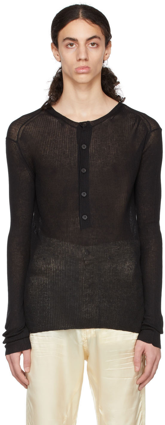Ann Demeulemeester Black Rik Henley Ann Demeulemeester