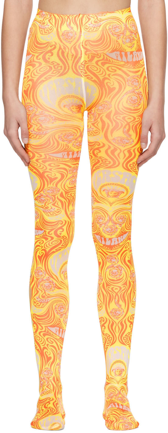 Versace Multicolor Medusa Music Tights Versace