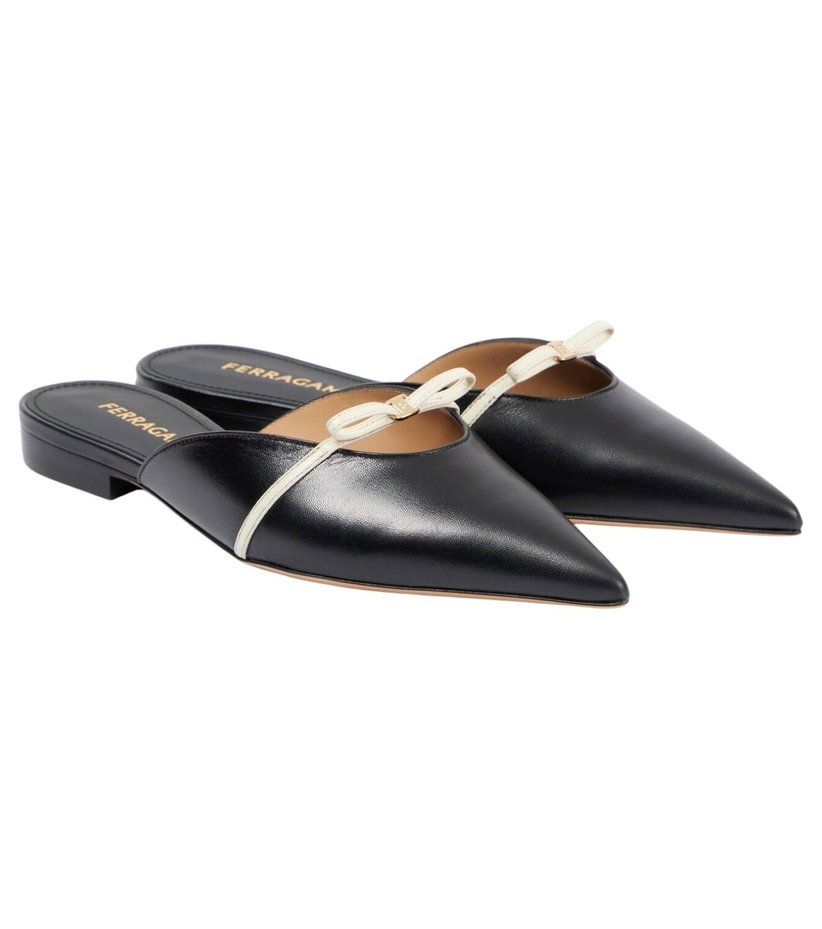 Ferragamo Bow-detail leather mules Salvatore Ferragamo