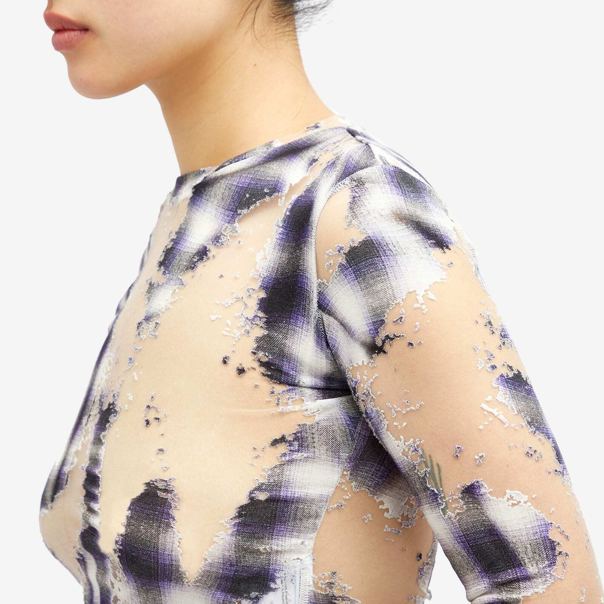 Y/Project Women's Devore Long Sleeve Top in Blue Print Y/Project