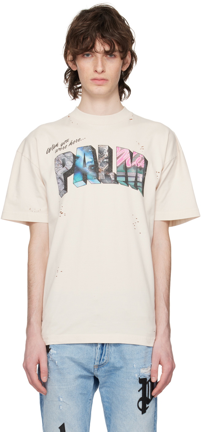 Palm Angels White Palm Sign T-Shirt Palm Angels