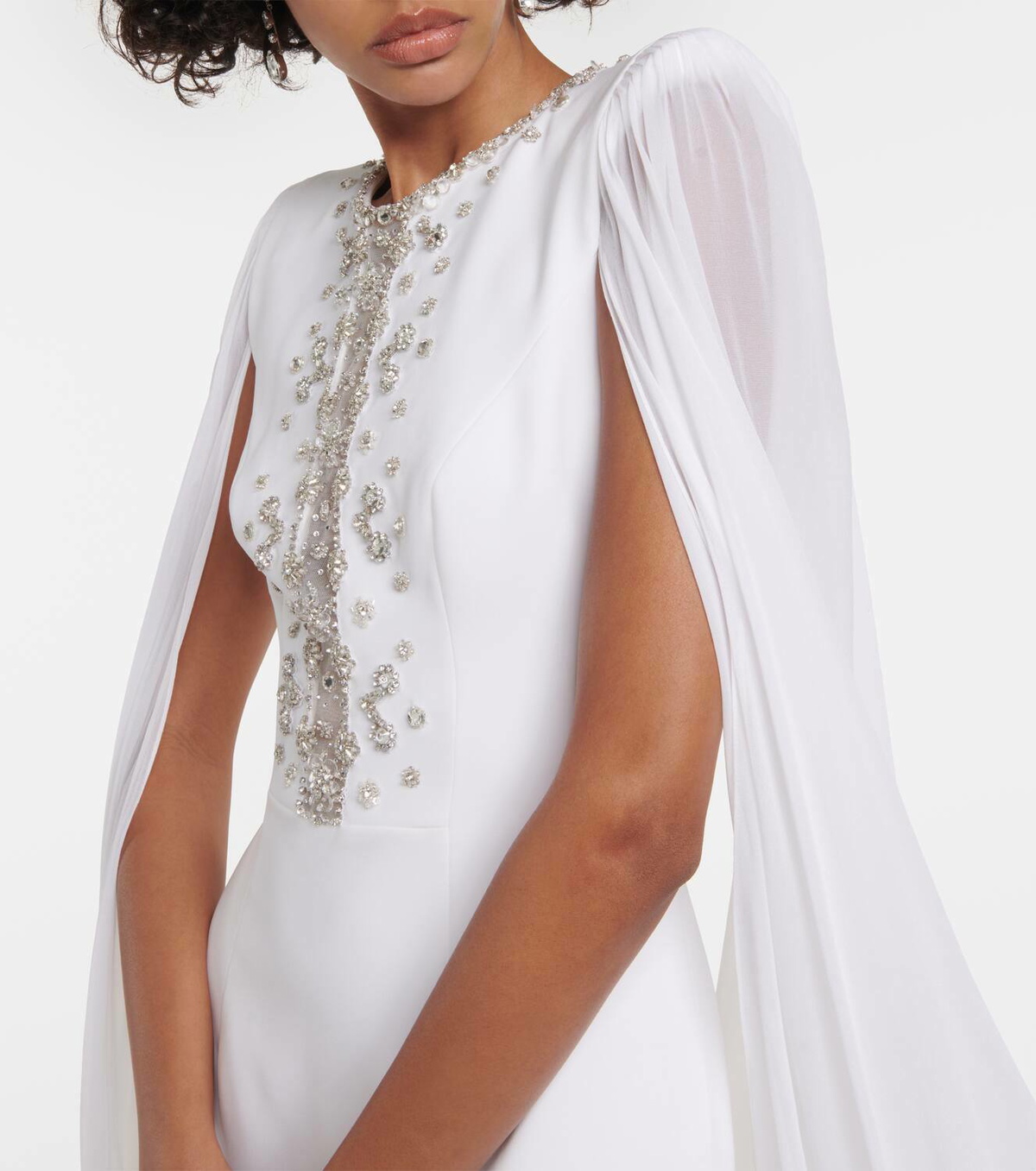 Jenny Packham Bridal Saga embellished caped crêpe gown Jenny Packham