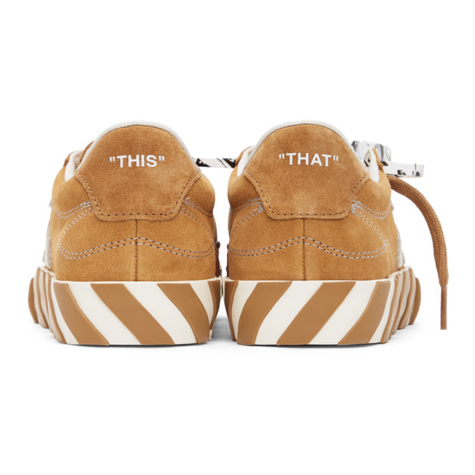 Off-White Tan Suede Vulcanized Low Sneakers Off-White