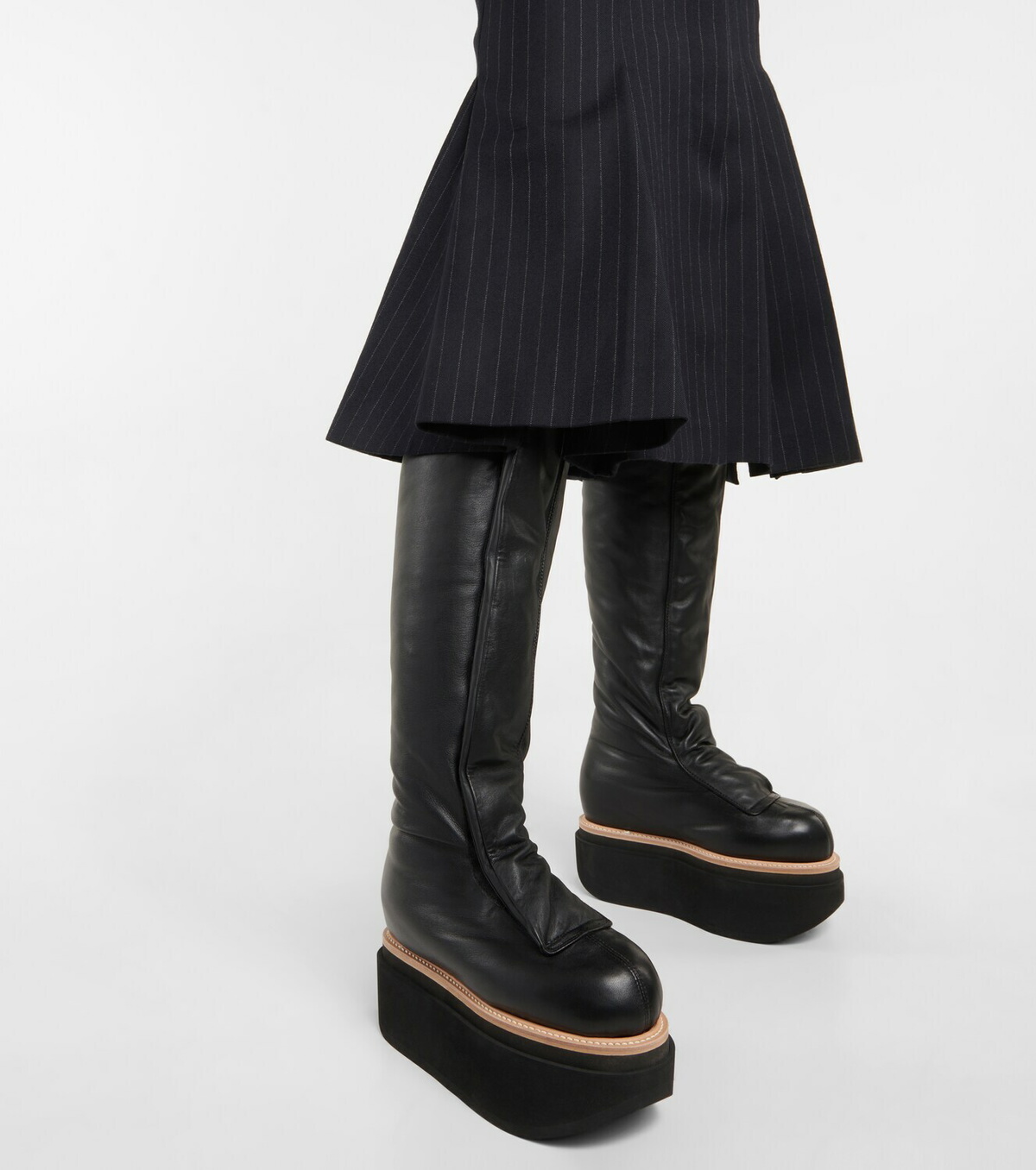 Sacai - Leather over-the-knee platform boots Sacai