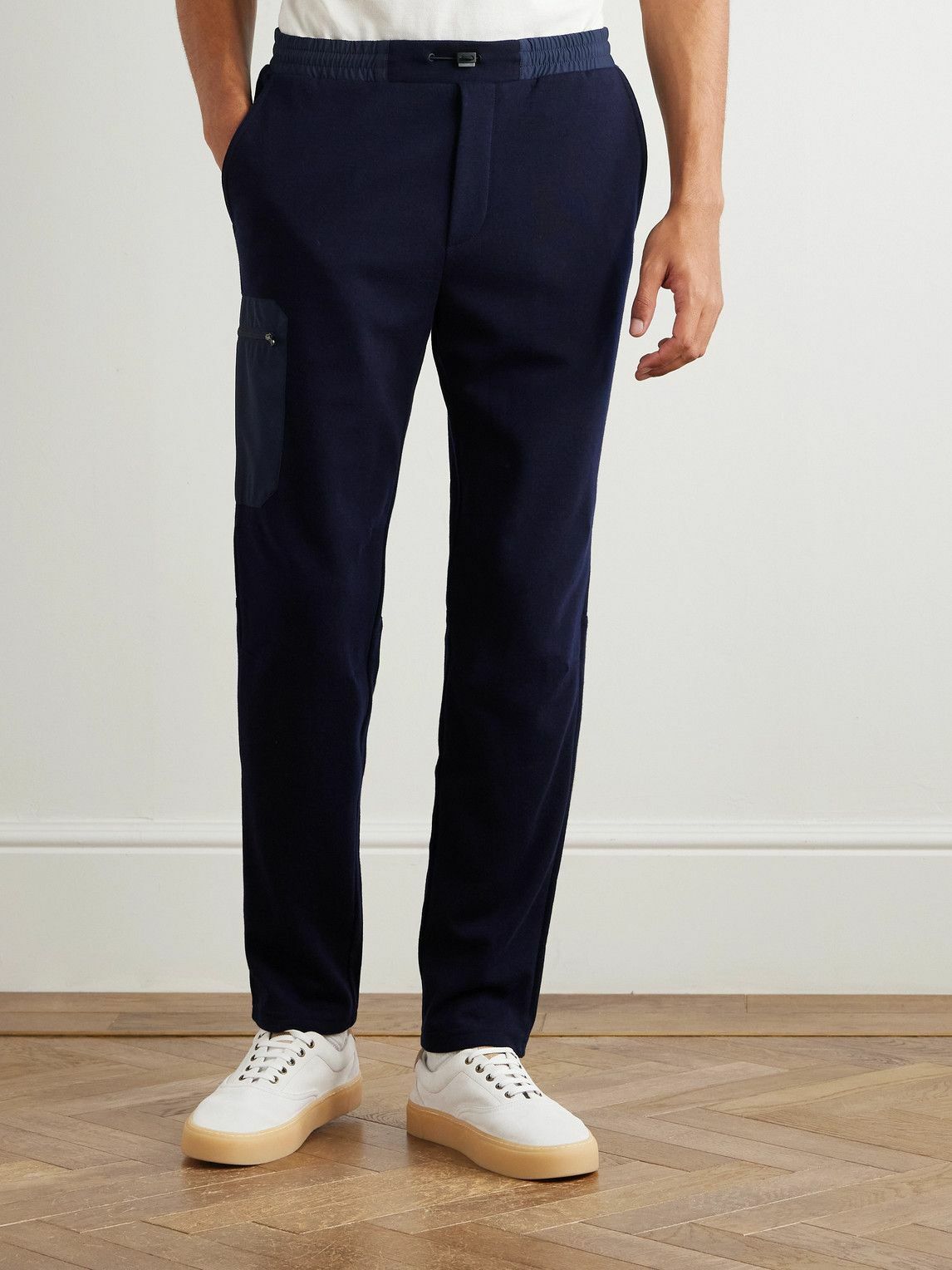 SEASE - Straight-Leg Shell-Trimmed Wool-Blend Drawstring Trousers ...