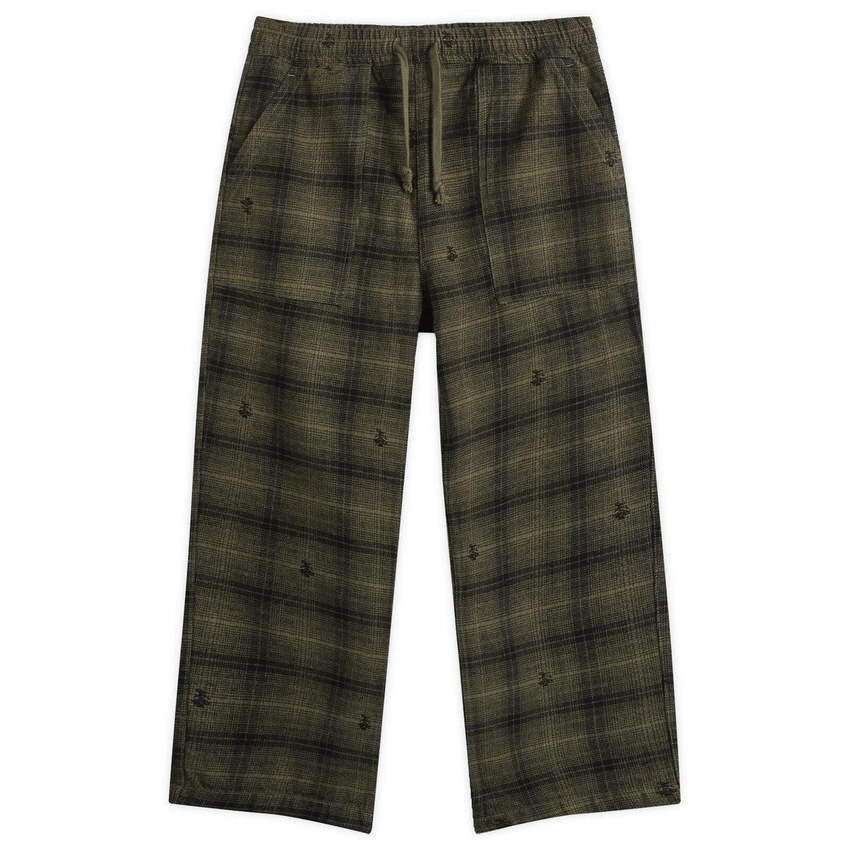 Service Works Men's Thistle Plaid Chef Pants in Olive Service Works