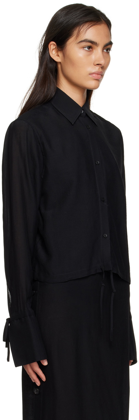 Totême Black Drawstring Shirt Toteme