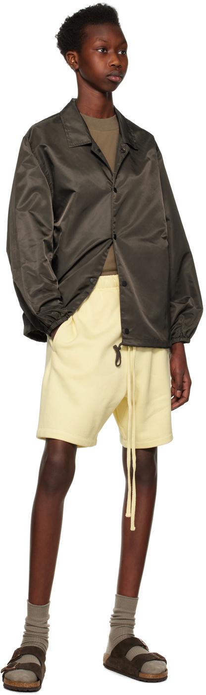 Essentials Yellow Flocked Shorts Essentials