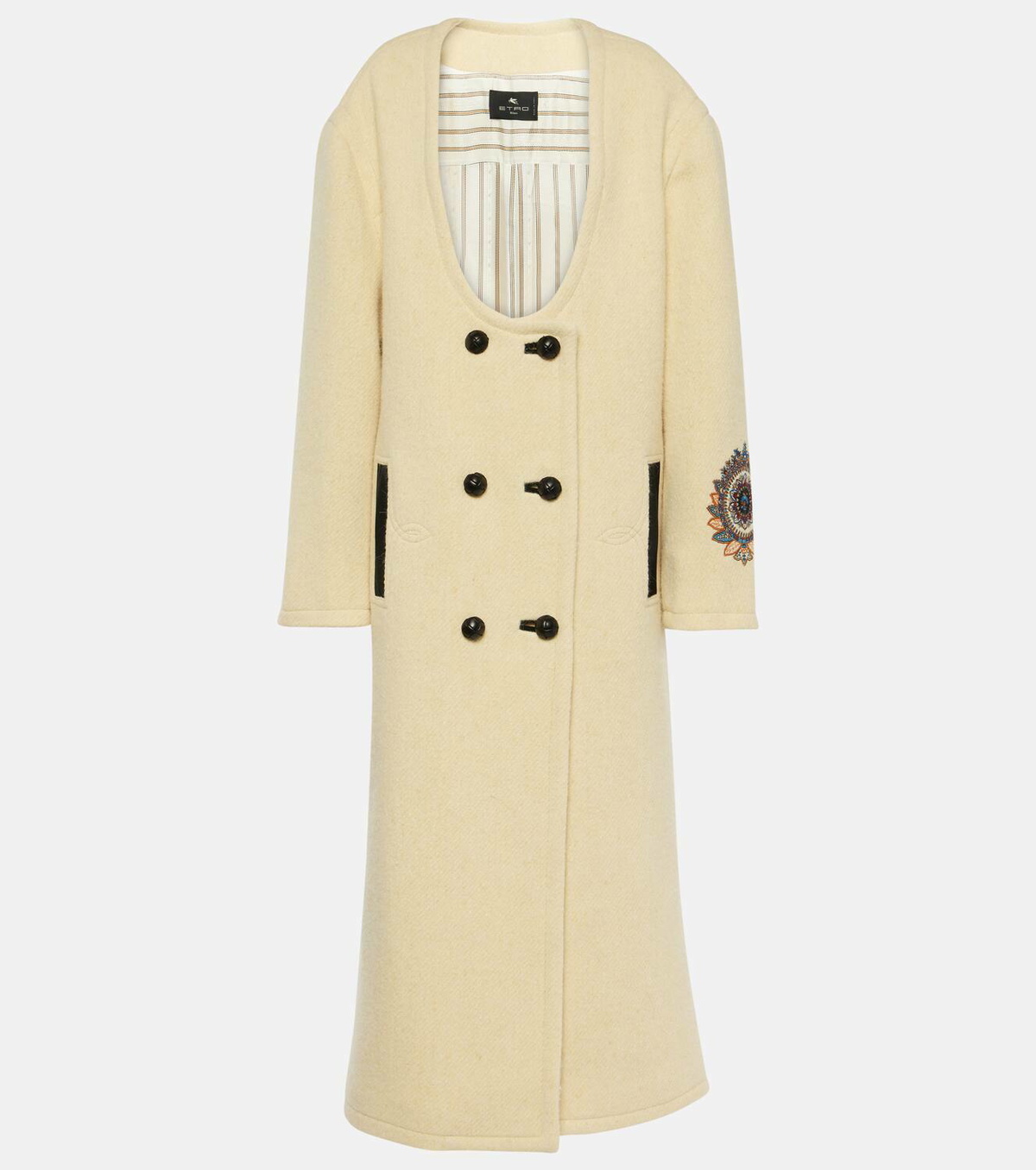 Etro Embroidered wool-blend coat Etro