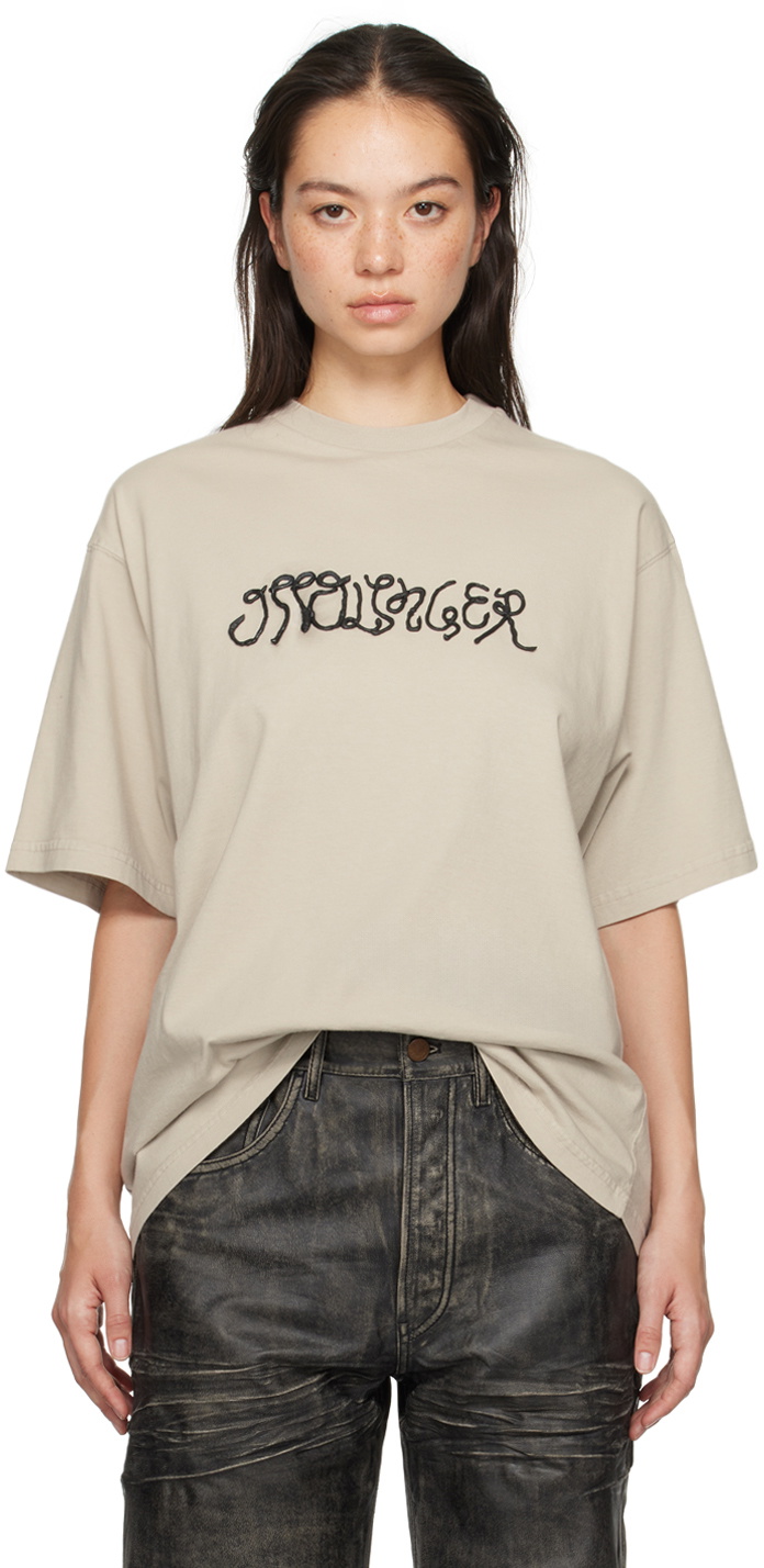 Ottolinger Beige Oversized Puffy Logo T-Shirt Ottolinger
