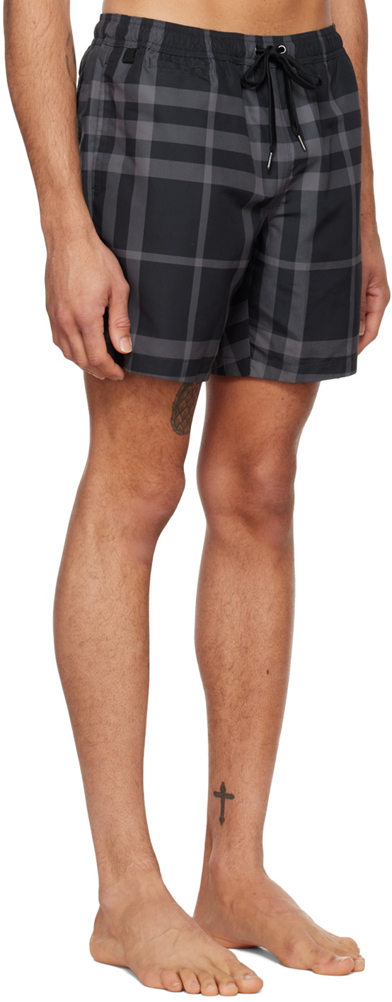Burberry Black Check Swim Shorts Burberry