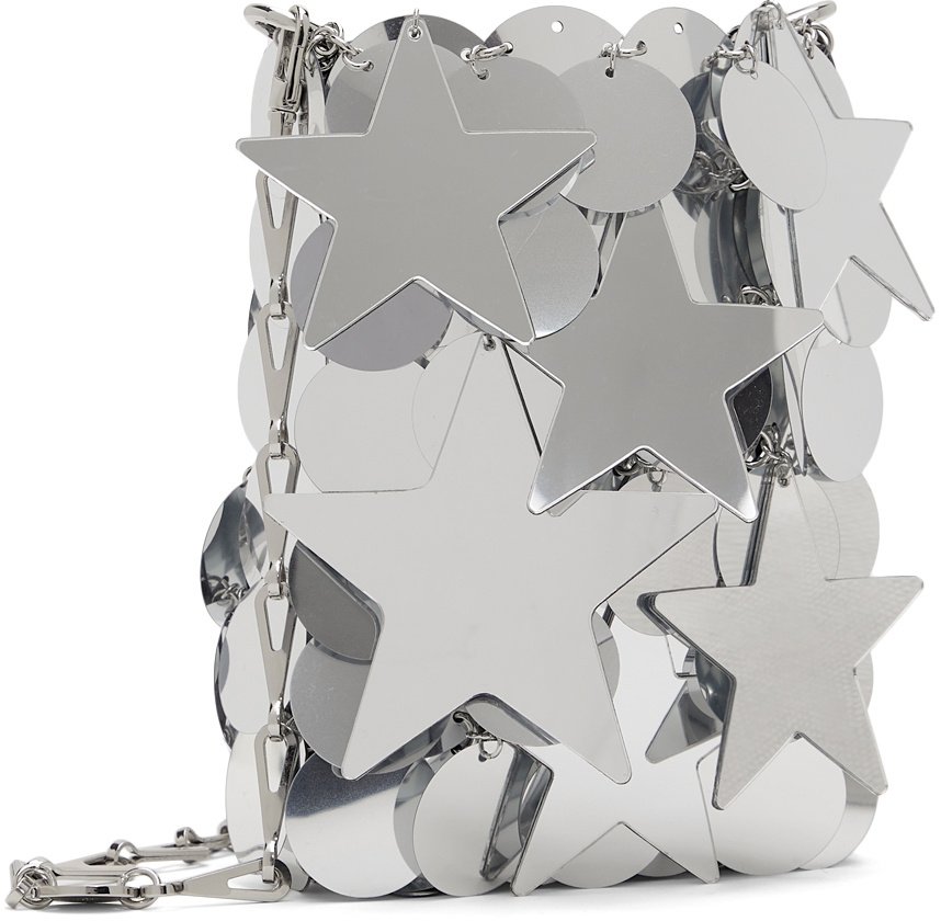 Paco Rabanne Silver Mini Sparkle Shoulder Bag Paco Rabanne