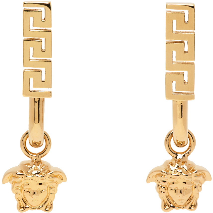 Versace Gold Medusa Head Earrings Versace