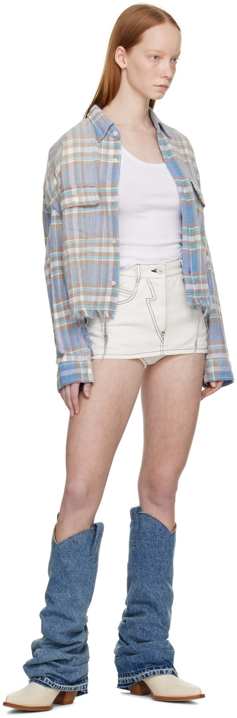 R13 Blue Cropped Shirt R13