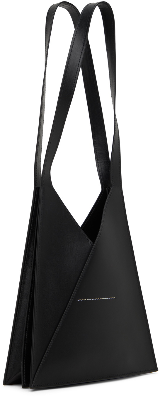 MM6 Maison Margiela Black Mini Triangle 6 Tote MM6 Maison Margiela