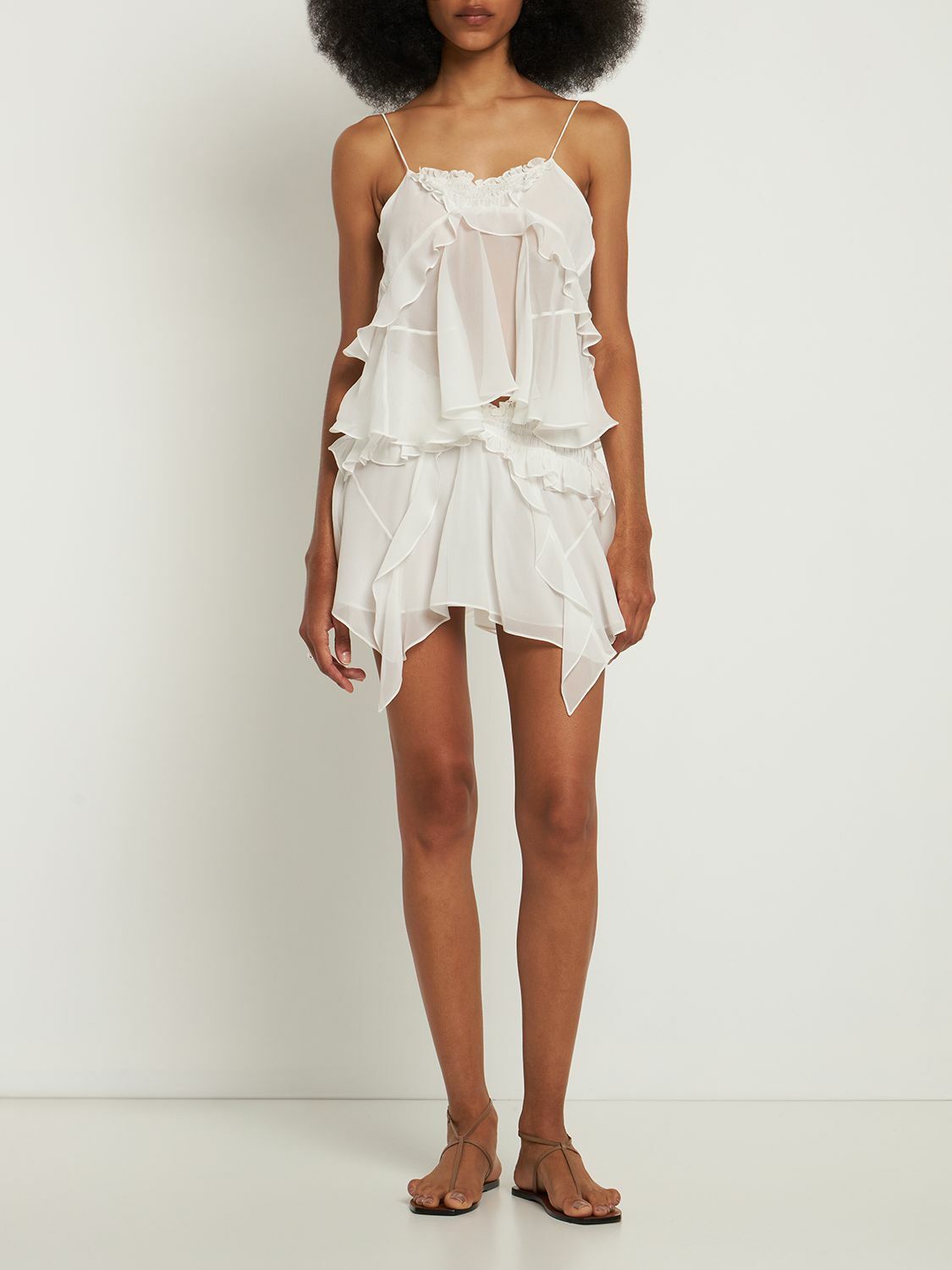 ISABEL MARANT - Tripsy Ruffled Silk Mini Skirt Isabel Marant