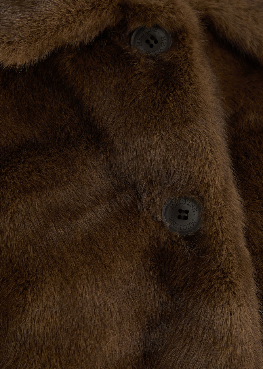 Meotine Kelly Cropped Faux fur Jacket Brown Meotine