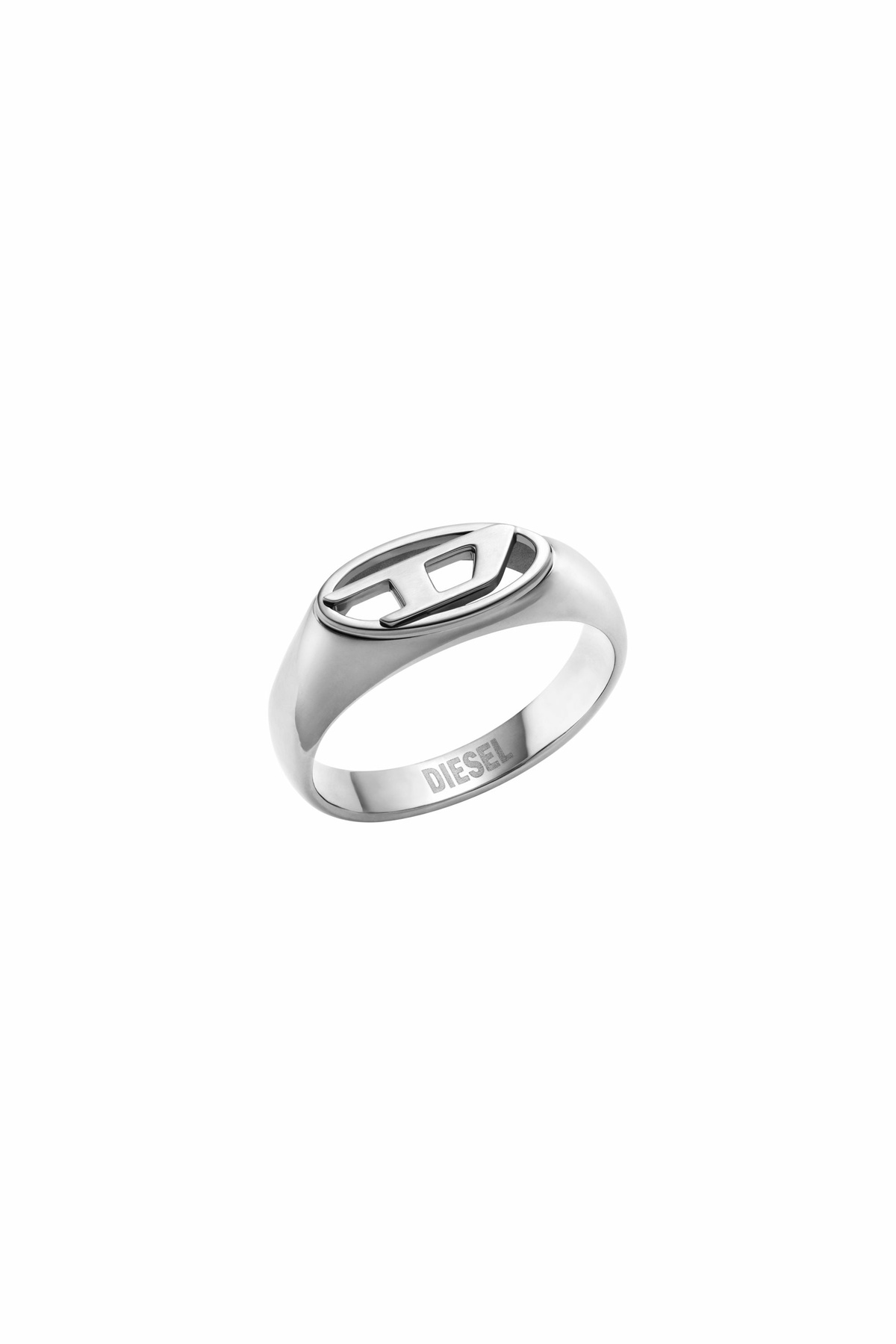 Diesel Stainless Steel Signet Ring - Rings - Unisex - Silver Diesel