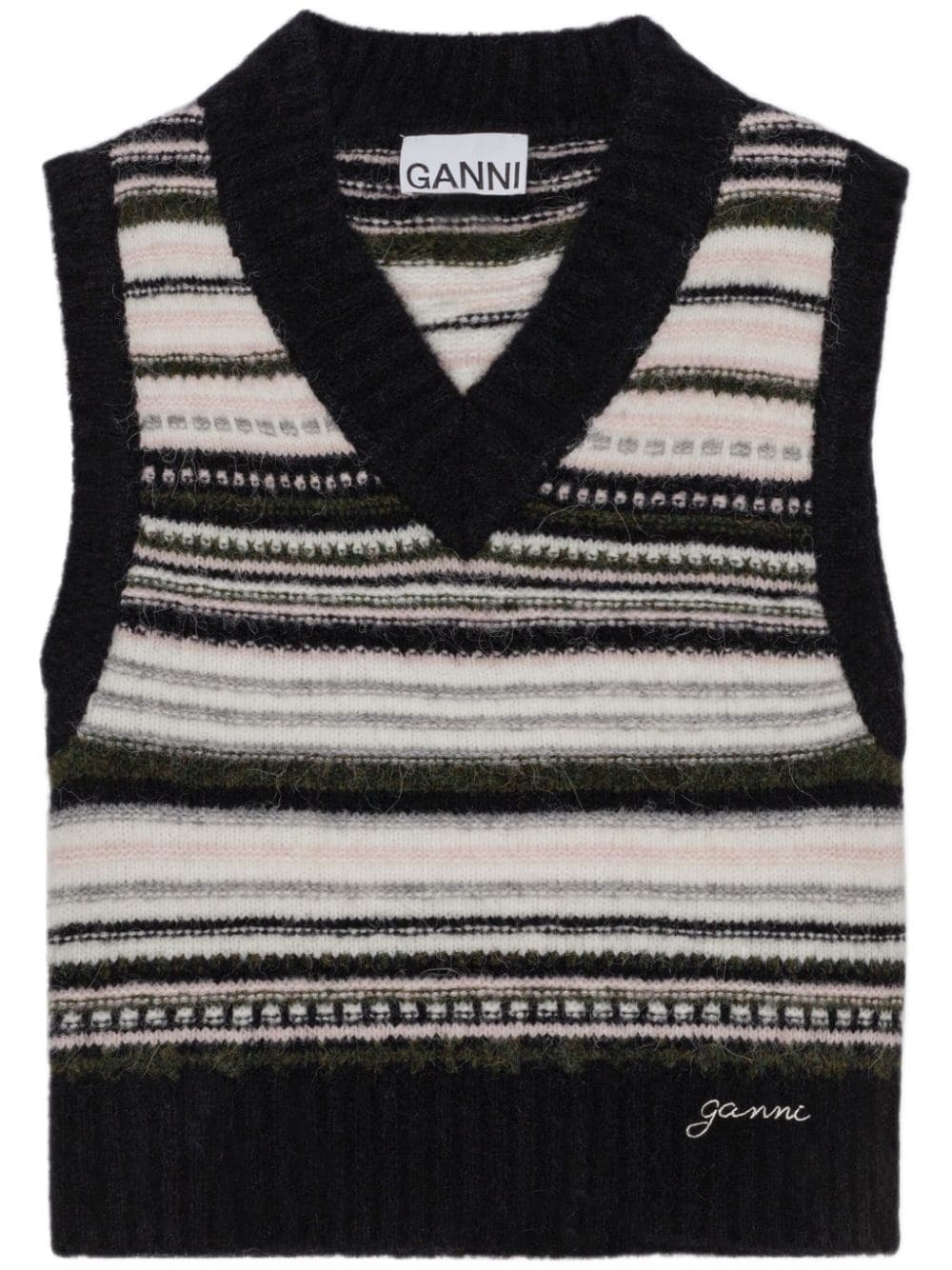GANNI - Wool Blend Striped Vest GANNI