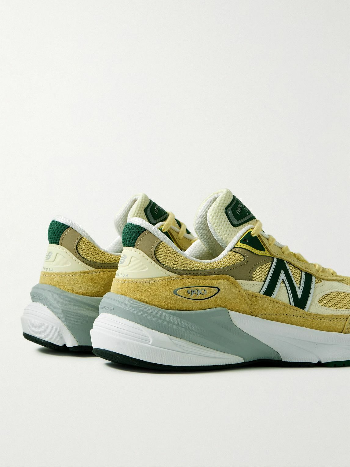 New Balance - 990v6 Suede-Trimmed Mesh Sneakers - Yellow New Balance
