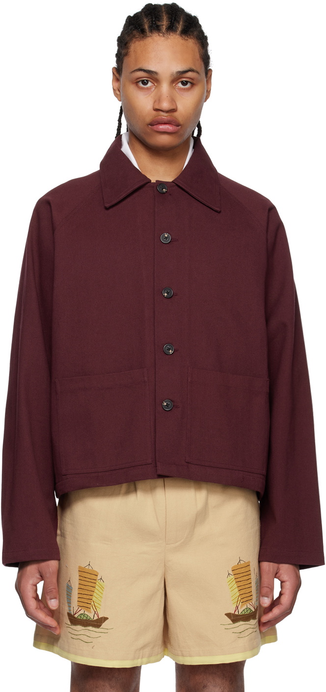 Bode Burgundy Car Jacket Bode