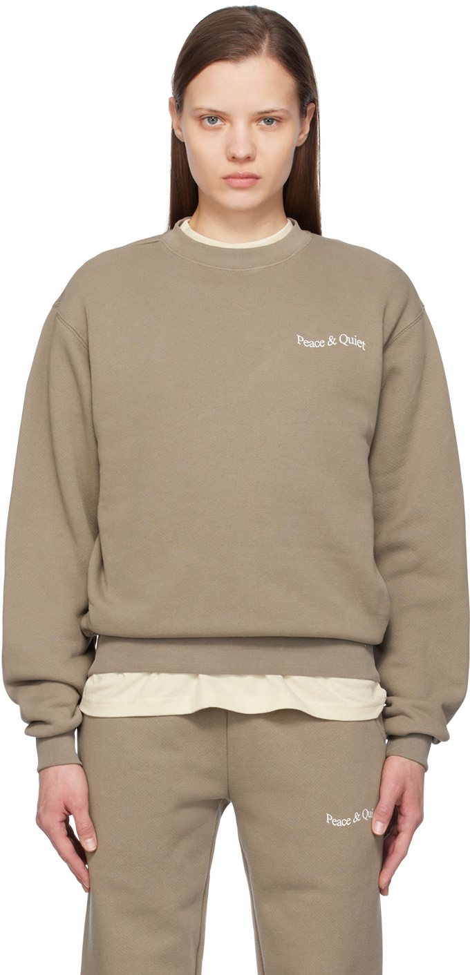 Museum of Peace & Quiet Brown Wordmark Sweatshirt Museum of Peace and Quiet