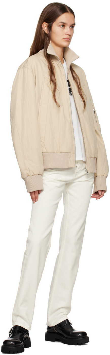 MM6 Maison Margiela Beige Padded Bomber Jacket MM6 Maison Margiela