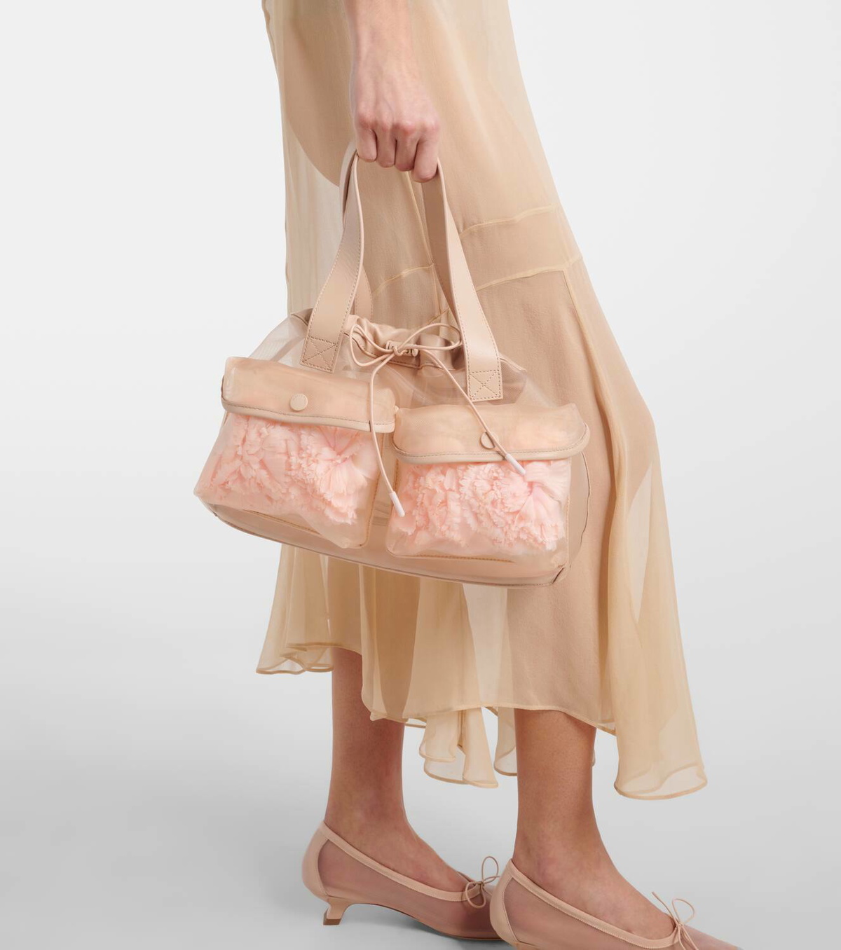 Simone Rocha Carnation Pocket leather-trimmed tote bag Simone Rocha
