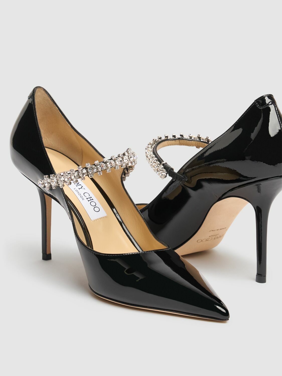 JIMMY CHOO 85mm Bling Patent Leather Pumps Jimmy Choo