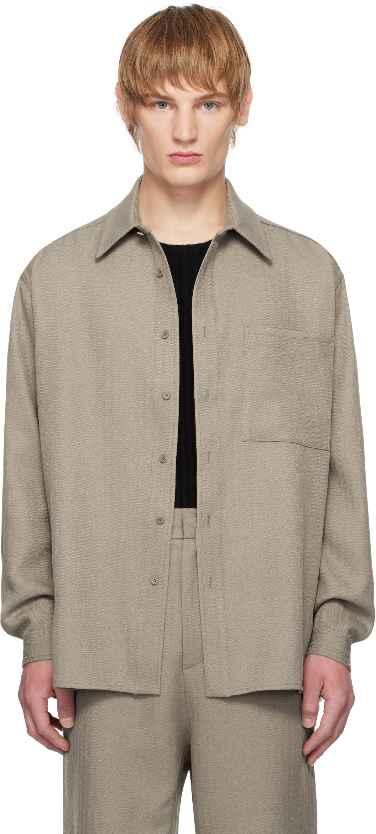 Youth Beige Cut-Off Loosed Shirt Youth Club