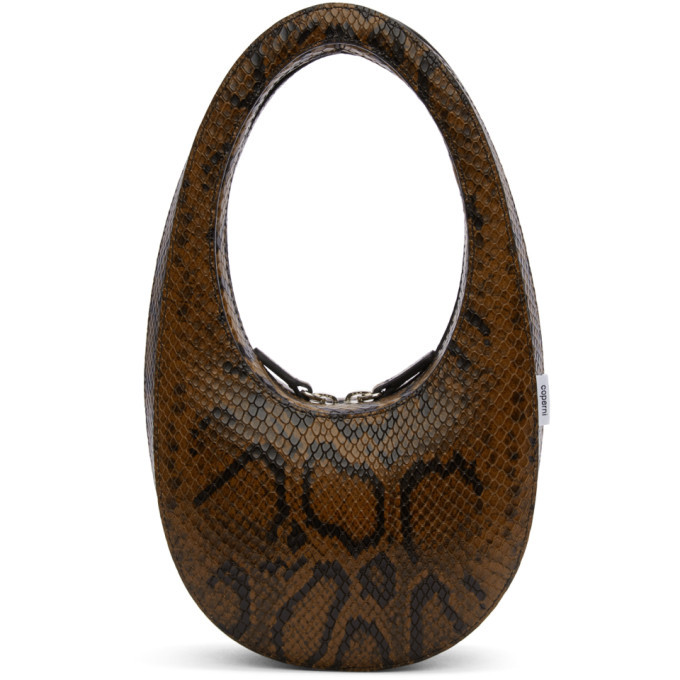 Coperni Brown Python Mini Swipe Oval Bag Coperni